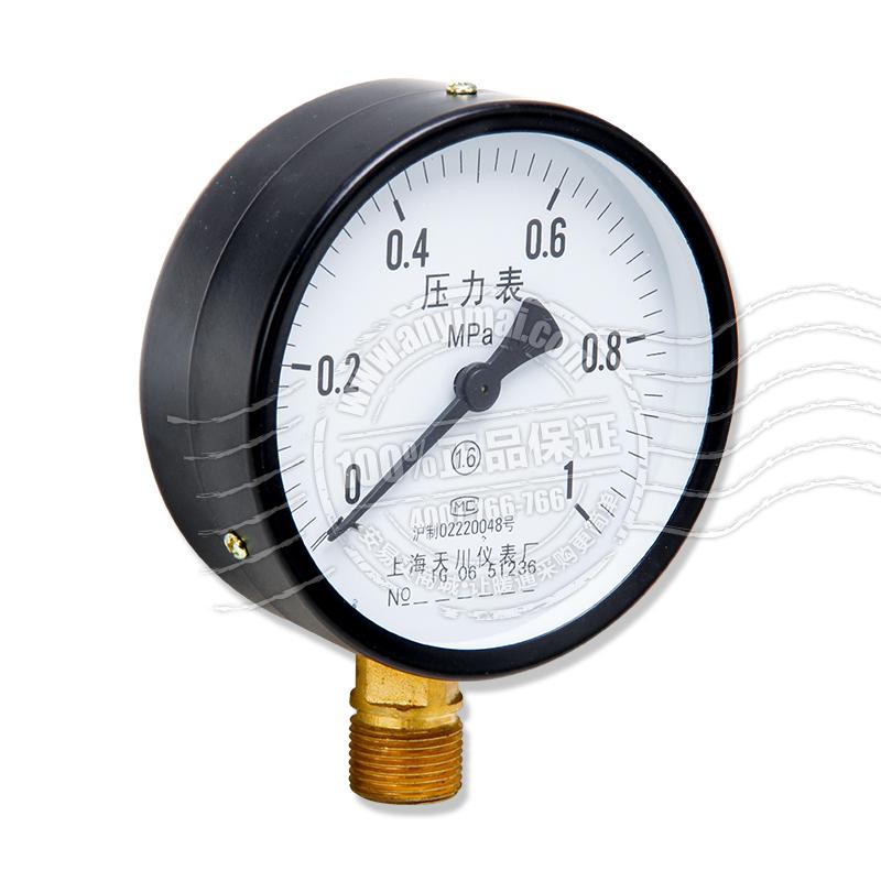 天川仪表 Y-100一般压力表 普通压力表 φ100 0-1.0MPa M20*1.5 径向_压力表_管路部件_水系统_安易买-暖通空调工程行业全系统服务商城