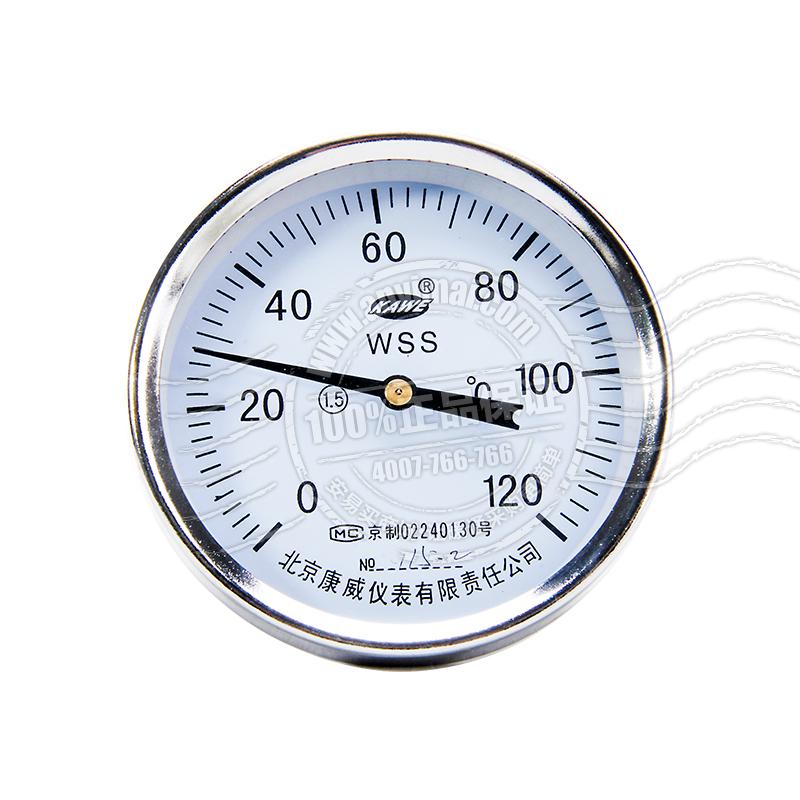 康威 WSS-401-C-100 双金属温度表 双金属温度计 指针温度计 表盘温度计 0-120℃ 轴向 φ100 碳钢 尾长100mm G1/2外螺纹(4分管螺纹)_温度计_管路部件_水系统 ...
